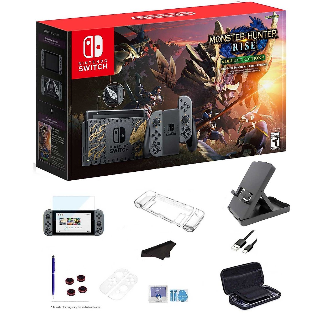 Newest Rise Deluxe Edition 32GB Console, Gray Joy-Con, 6.2" Multi-Touch Screen, HDMI, Bluetooth, WiFi, Extra External 64GB Storage plus Ultimate 18-in-1 Case
