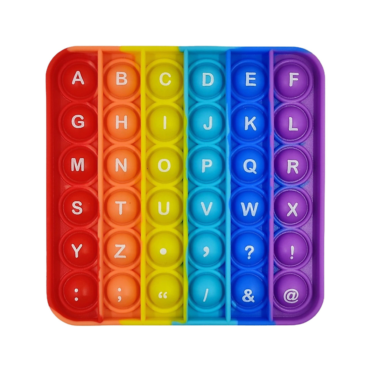 Sensory Pop Toy | Learn Alphabets Letters, Numbers, Colors, Shapes | Great for Special Needs Learning | Fun Colorful Design | Non-Toxic Washable Hygienic Silicone | 2 Pack