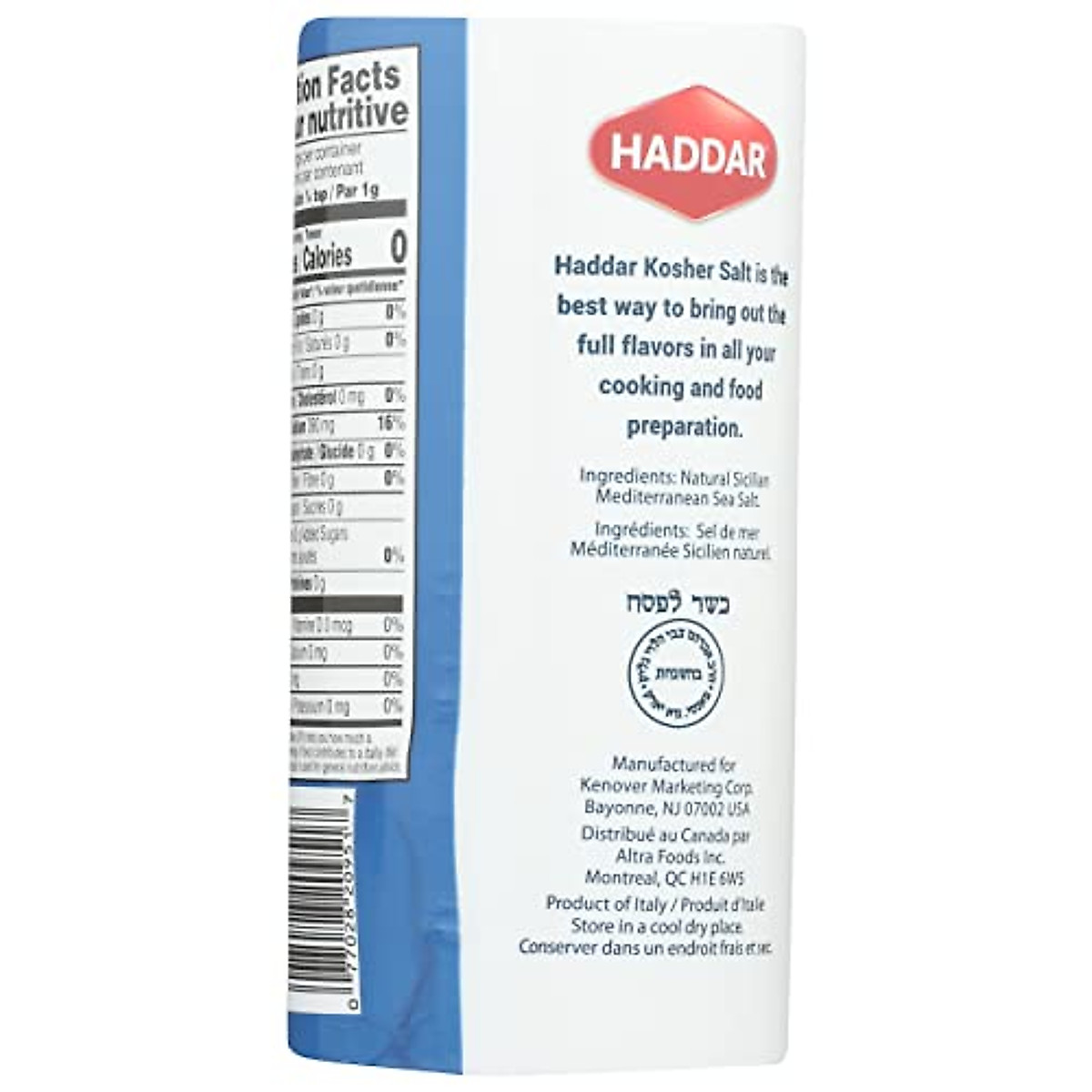 Haddar, Kosher Salt, 16 oz