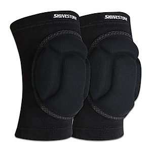 Shinestone Knee Protector, Protective Knee Pads, Thick Sponge Knee Pads Protector High Elastic Anti-Slip Collision Avoidance Knee Sleeves for Basketball and More Sports. (1 Pair) (08-knee pads,Medium)