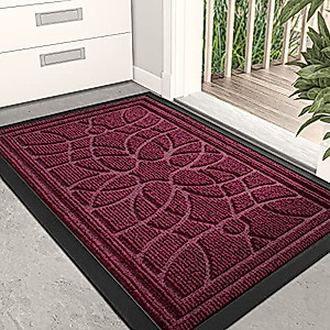 DEXI Front Door Mat, Welcome Mat Heavy Duty Durable Low Profile Outside Doormat for Entryway, Patio, Garage, High Traffic Areas, 17"X29", Palevioletred
