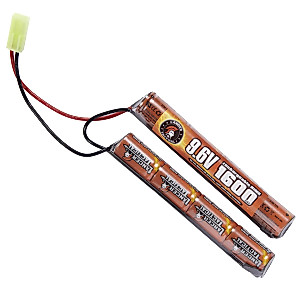 Lancer Tactical Airsoft RC Battery Charger and 9.6V NiMH 1600mAh Rechargeable Butterfly Battery Pack for Airsoft AEGs