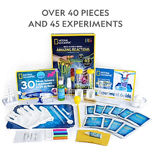 NATIONAL GEOGRAPHIC Amazing Chemistry Set - Chemistry Kit with 45 Science Experiments Including Crystal Growing and Reactions, Science Kit for Kids, STEM Gift for Boys and Girls (Amazon Exclusive)