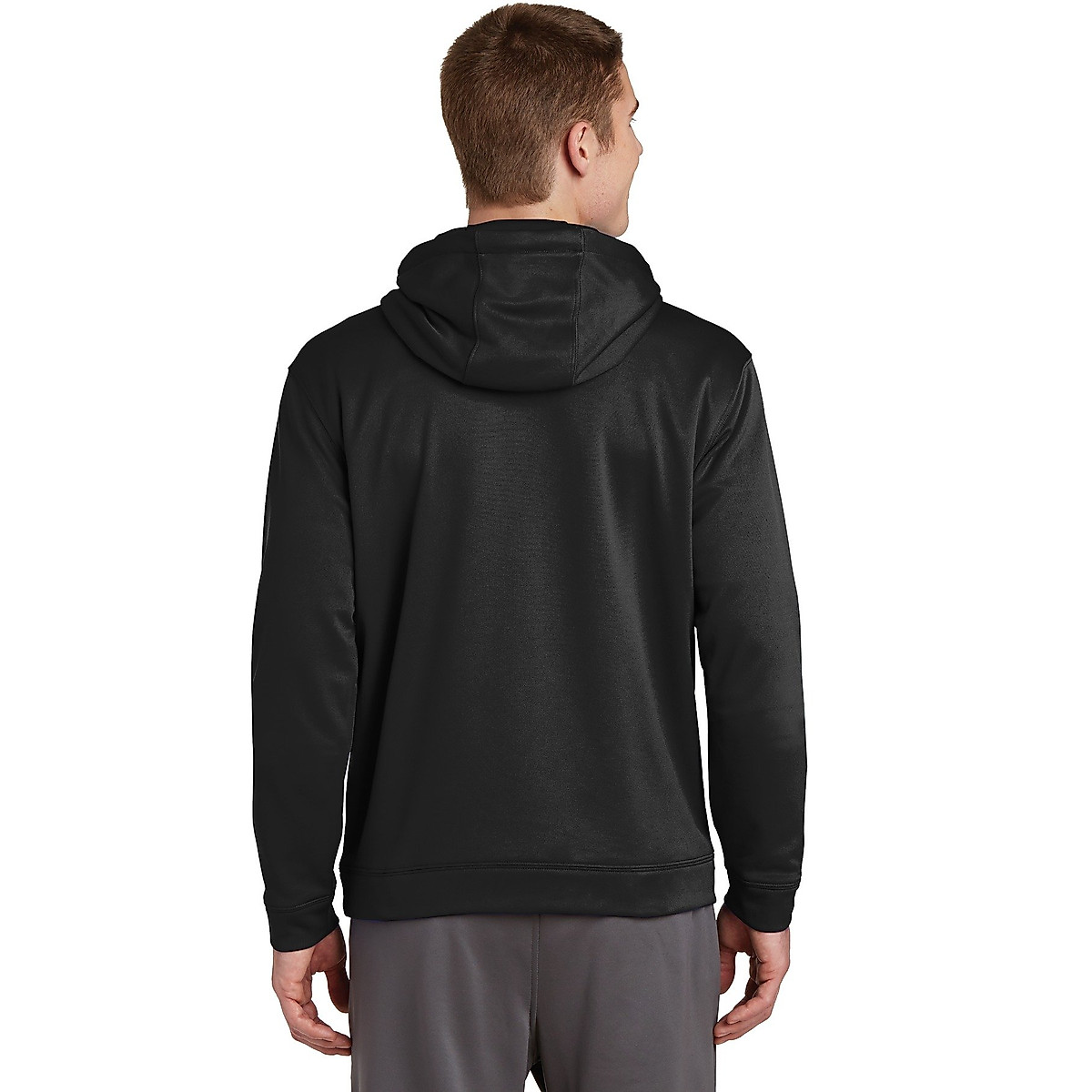 SPORT-TEK Sport-Wick Fleece Hooded Pullover F244, Black, X-Large