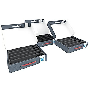 Feldherr 3 pcs Value Pack Storage Box 5 Slots for H0 Gauge - Vertical Compatible with Model Railway locomotives, Wagons and Vehicles