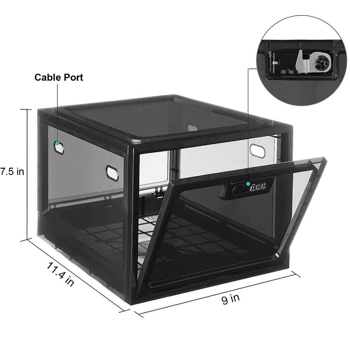 Lalifebuss Medicine Lock Box, Medication Lockable Container for Refrigerator Food Safe Locking Box Tablet Phone Locked Box for Kitchen Home School and Office Safety