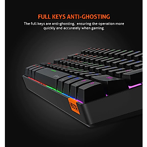 MEETION RGB Backlit Mini 61 Keys Wired 60% Mini Blue Switch Mechanical Keyboard Black MT-MK005