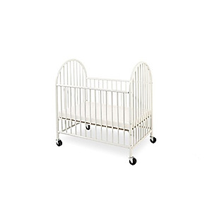 LA Baby Arched Metal Compact Crib White