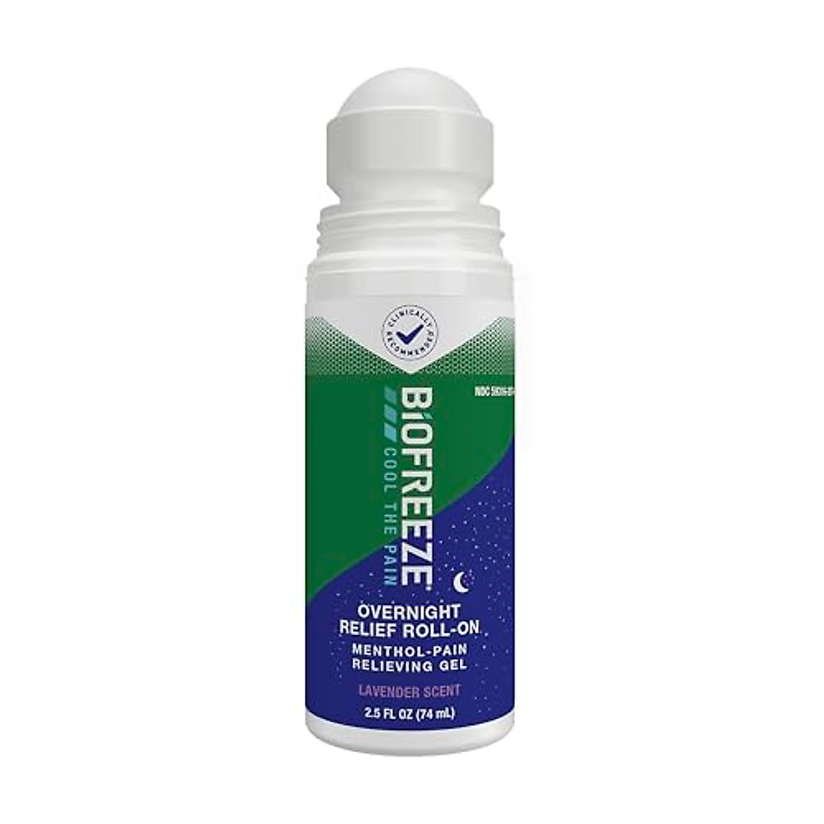Biofreeze Overnight Pain Relief Roll-On, Arthritis Pain Reliver, Knee & Lower Back Pain Relief, Sore Muscle Relief, Lavender Scent, FSA Eligible, 2.5 FL OZ Biofreeze Menthol Roll-On