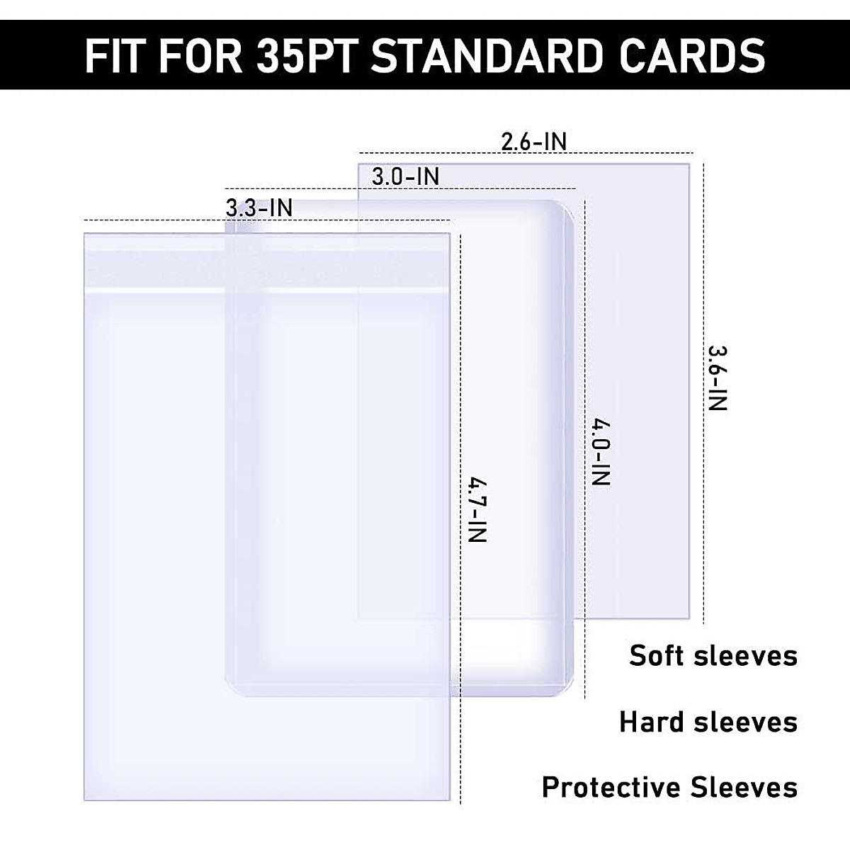 HOMTHY Toploaders Cards Sleeves Bundle for Trading Cards, 100 Toploaders and 200 Soft Penny Card Sleeves Fit for Standard Cards, Sports Cards, MTG