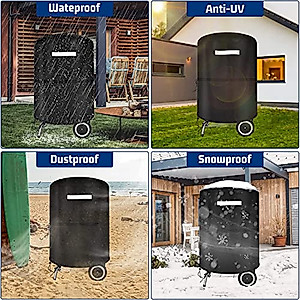 HCFGS Charcoal Kettle Grill Cover 29 inch BBQ Cover for Weber Charcoal Grill, Heavy Duty Waterproof BBQ Gas Grill Covers Drawstring for Weber Master Touch Charcoal Grill (L70xW75cm)