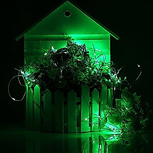 ErChen Solar Powered Copper Wire Led String Lights, 33FT 100 LEDs Waterproof 8 Modes Decorative Fairy Lights for Outdoor Christmas Garden Patio Yard (Green)