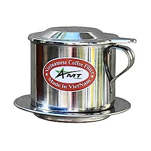 AMT 9.5 OZ Vietnamese Coffee Maker, 1 Big Serving, Screw Down Phin Coffee Vietnamese Coffee Filter Vietnam Coffee Dripper for making Vietnamese Style at Home Office (8, Handle)