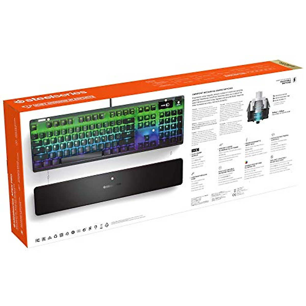 SteelSeries Apex Pro Mechanical Gaming Keyboard, Adjustable Actuation Switches, OLED Display, Red Switches, French AZERTY Layout
