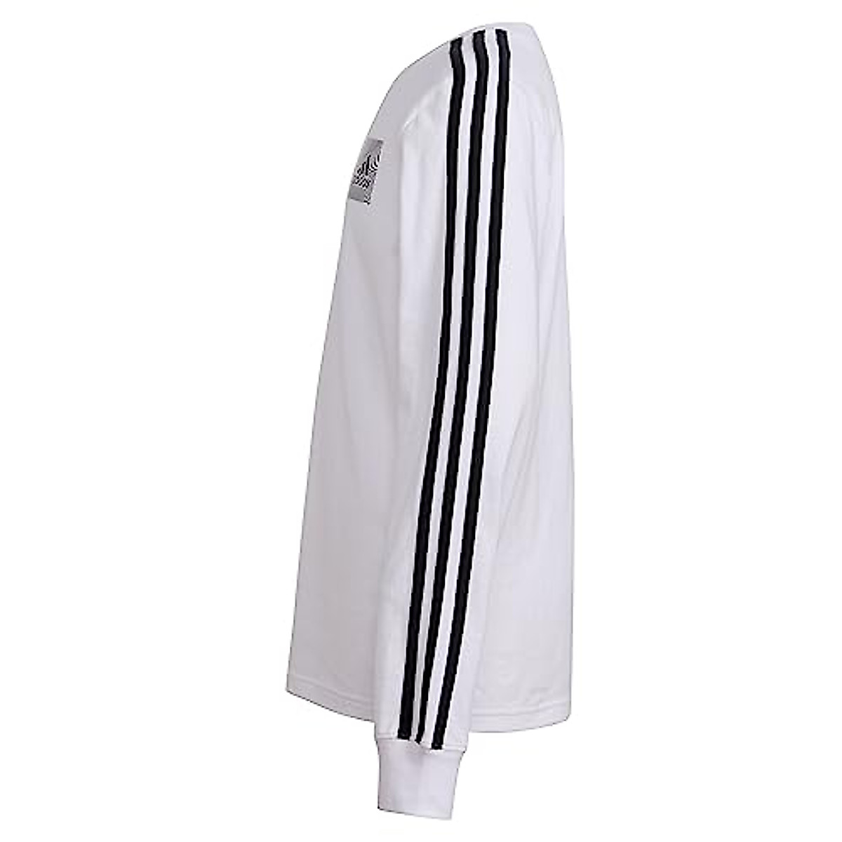adidas Boys' Long Sleeve Cotton Small Logo T-Shirt, White