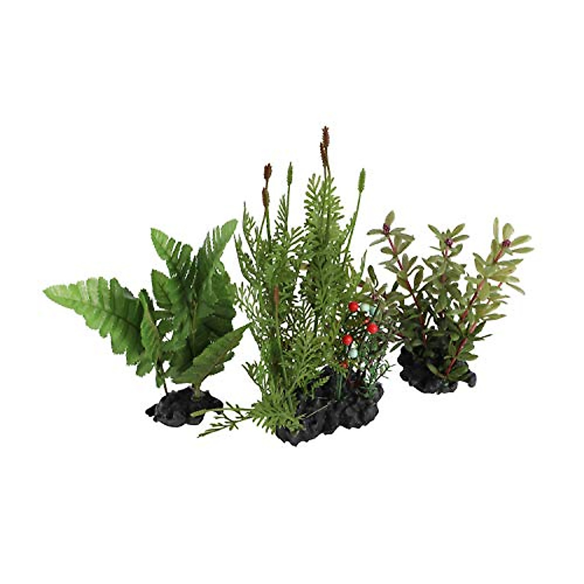 CNZ® 3 Pcs Assorted Lifelike Green Aquarium Plastic Plant Decoration