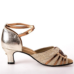 NLOMOCT Dance Shoes For Women Low Heel Women Ballroom Dance Shoes Latin Salsa Bachata Performance Sparkly Dance Dancing Shoes