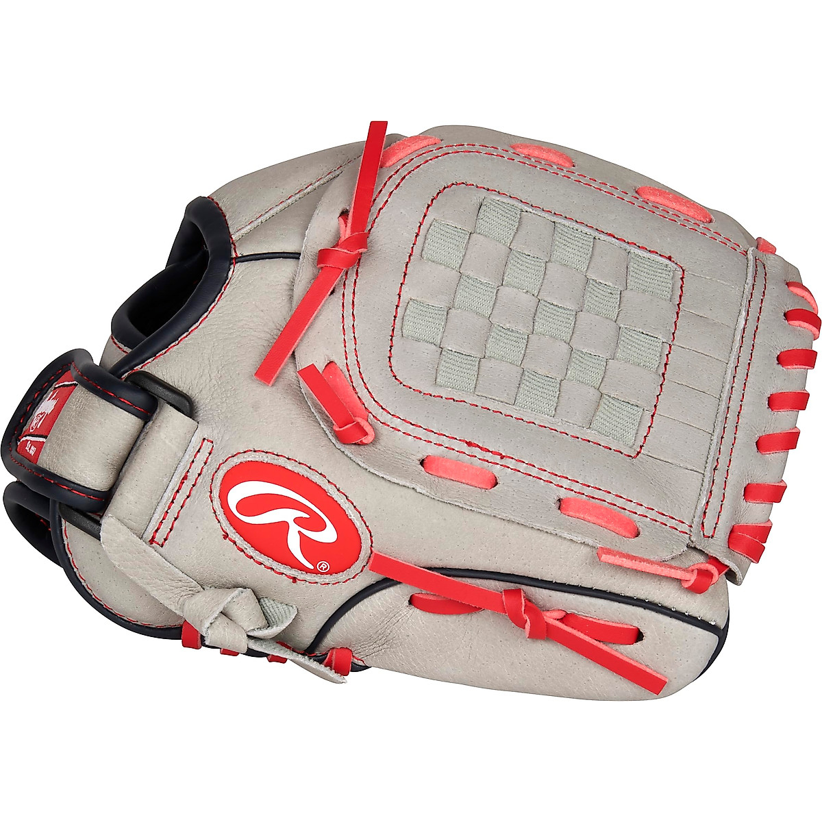 Rawlings | MARK OF A PRO LITE Youth Baseball Glove | Right Hand Throw | 10.5" - Basket Web | Mike Trout Model - Grey/Red/Navy