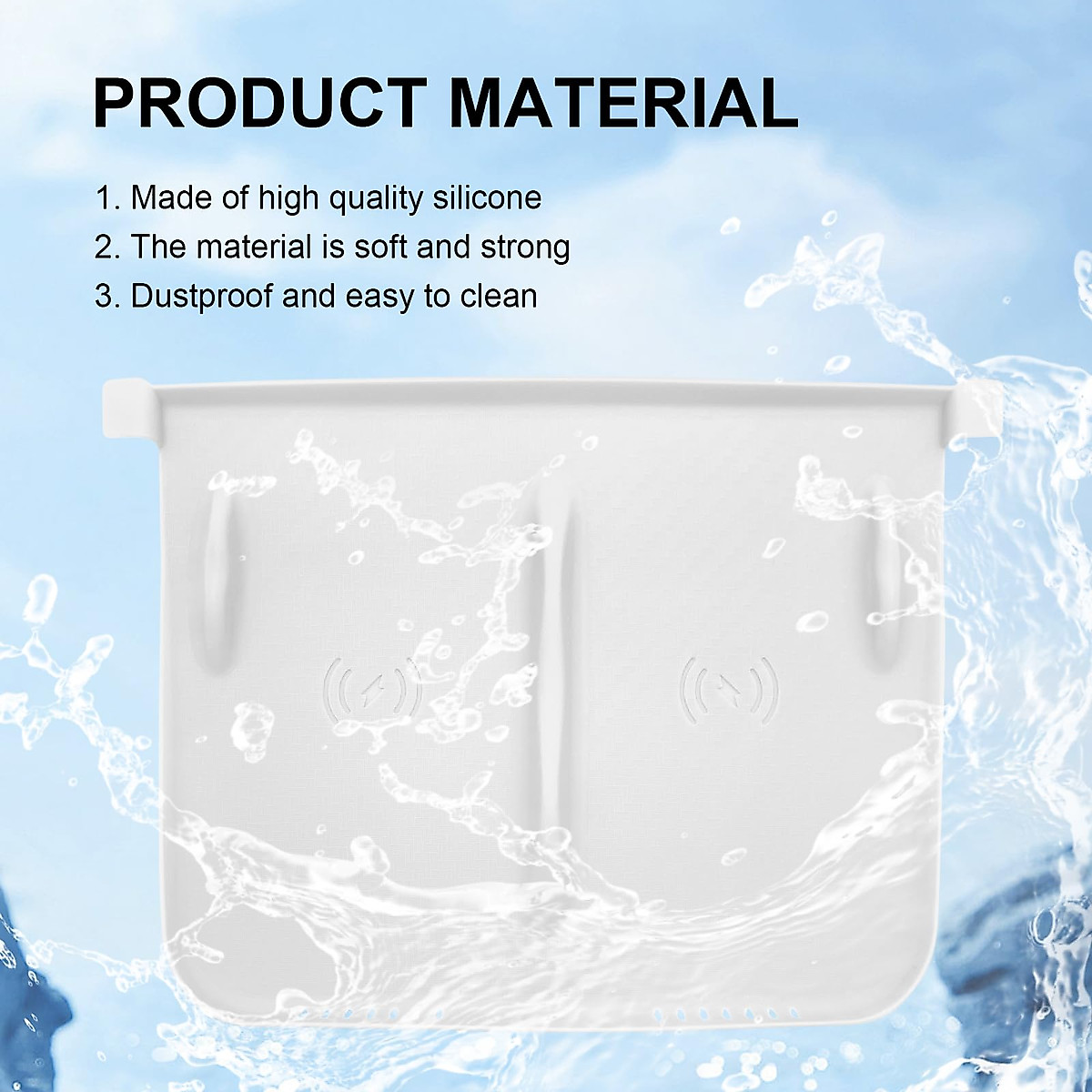 QUICTO Center Console Silicone Mat,Car Interior Accessory for 2021-2023 Tesla Model 3 Model Y (White)