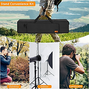 TORIBIO Tripod Case Bag Water-resistant Lightweight Multifunctional 40"x8.2"x8.2"/102x21x21cm Tripod Carrying Case with Shoulder Strap for Lights, Speakers, Cameras, Booms, Microphone Stands