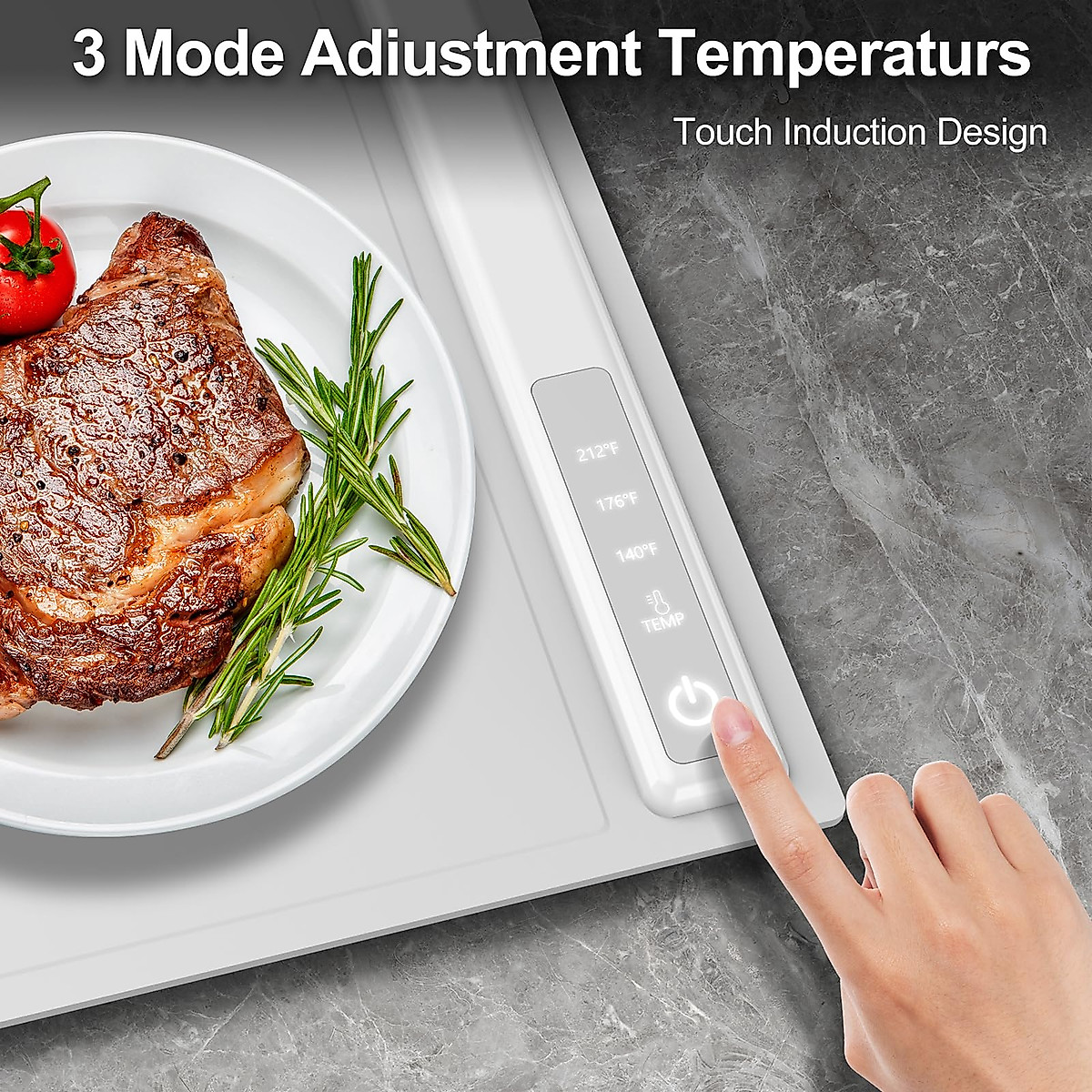 Electric Food Warming Mat with Adjustable Temperature, Upgrade High-tech Graphene Heating Film, Fast Full Surface Heating Mat, Roll Up Food Warmers for Parties Buffet (Cream)