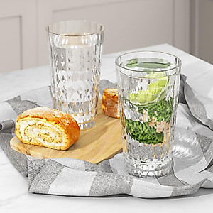 BELLAFORTE Shatterproof Acrylic Tall Tumbler, Set of 4, 19oz - Bondi Beach Stackable Drinking Glasses - Unbreakable Plastic Drinking Glasses for Party, Gifting - BPA Free - Dishwasher Safe - Clear