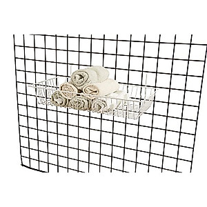 Epoxy Chrome Wire Basket for Pegboard, Slatwall or Gridwall (Set of 6), Merchandiser Baskets, Perfect For Commercial or Retailer, 24” L x 12” D x 4” H, Shallow Baskets (White)