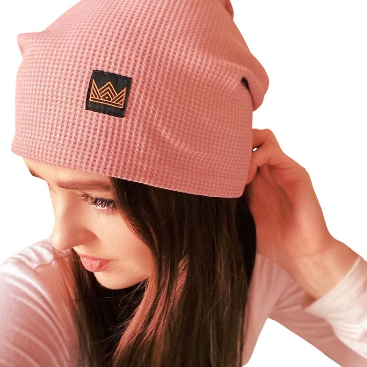 Gracie & Roo EMF Protection Hat, Unisex Beanie, Silver Lining Shields Radiation, Wi-fi (Pink)