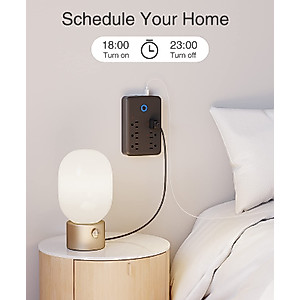 GHome Smart Plug Outlet Extender, USB Surge Protector 3 Individually Controlled Outlets and 3 USB Ports, WiFi Plug Works with Alexa Google Home, Outlet Timer Wall Adapter, 2.4GHz Wi-Fi Only, 15A/1800W
