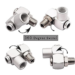 Ruibapa 4PCS 1/4Inch NPT Air Tool 360 Degree Swivel Fitting Portable Air Tool Adapter,Air Hose Connector P-020