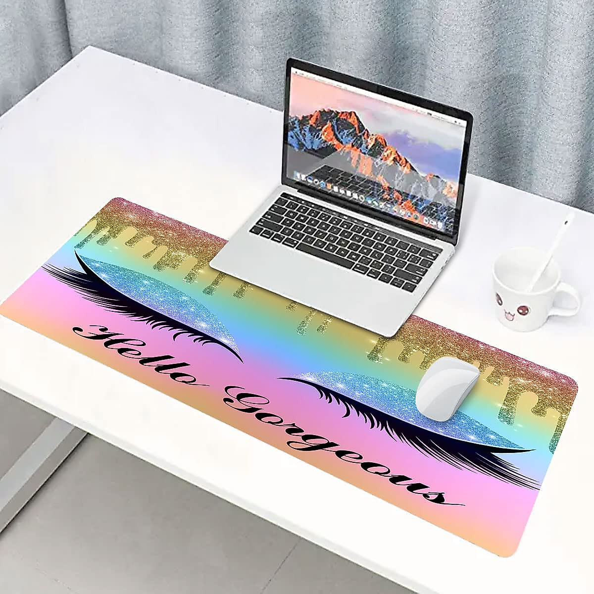 LshyMn Game Large Mouse Pad 31.5x11.8x0.12 Inches Rubber Anti-Slip Mouse Pad Long Table Pad Keyboard Pad Desktop Accessories Mouse Pad for Studio Desk Computer Desk BDXPMN122