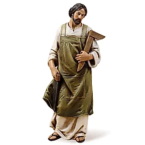 Joseph's Studio by Roman - St. Joseph The Worker Figure, Life of Christ, Renaissance Collection, 10.25" H, Resin and Stone, Religious Gift, Decoration