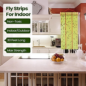 Qualirey Sticky Fly Traps Outdoor Giant Fly Traps for Indoors Sticky Fly Paper Strips Indoor Hanging Fly Tape Insect Fly Paper Sheets Glue Bug Catcher Outdoor for Gnats Mosquitoes (150 ft)