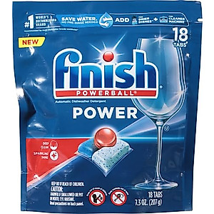 Finish Power - 18ct - Dishwasher Detergent - Powerball - Dishwashing Tablets - Dish Tabs