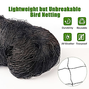 Bird Netting for Chicken Coop - 50x50ft Chicken Netting for Chicken Coop Roof, Poultry Net Coop Netting Cover, Hawk Netting for Chicken Run Fence, 2.4" Mesh Anti Bird Net for Garden Aviary Tree Deers