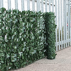 Artificial Ivy Hedge Roll, Ivy Leaves Screening Decorative Fence, Privacy Green Wall, 59x196 Vine Privacy Fence Wall Screen Faux Ivy Leaf Artificial Hedge Fencing Privacy Fence Screen Decorative