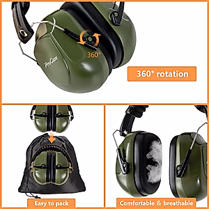 ProCase Noise Reduction Safety Ear Muffs Bundle with Hearing Protection Earmuffs Ear Defenders
