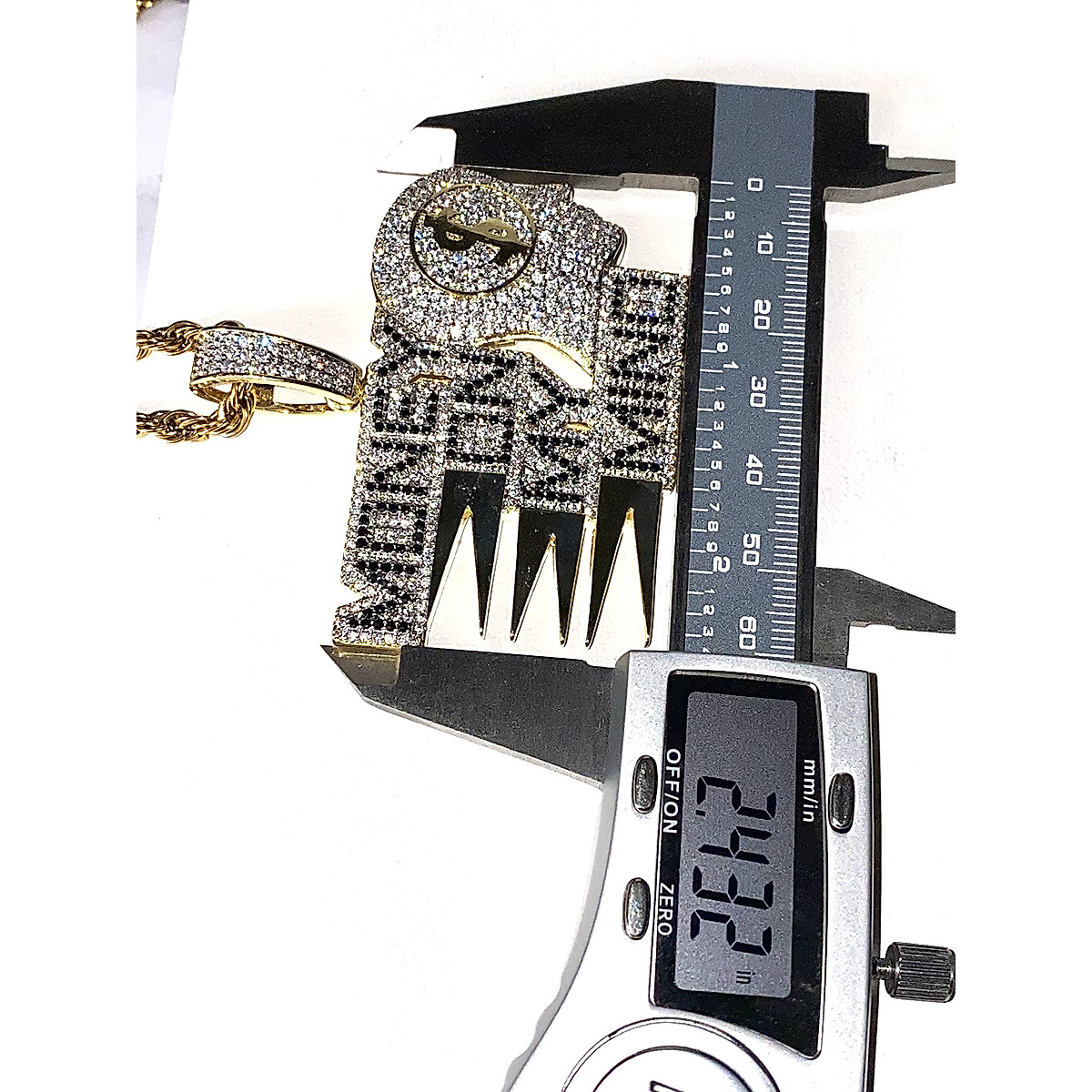 Shop-iGold Mens Womens 14k Gold Finish Jewelry Chain Pendant Set Grillz