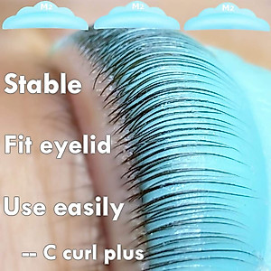 Libeauty Lash Lift Pads, DIY Eyelash Lifting Lash Perm Rods, Y Brush Tool, 10 Pcs/5sizes Lash Perming Shield Pads with Brush, Reusable Soft Silicone Curler Shields (Green)