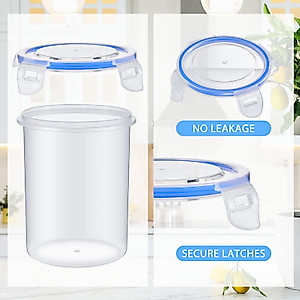 Tessco 8 Pieces Overnight Oats Containers with Lids 16 oz Round Airtight Oatmeal Container Plastic Leakproof Mason Jars for Overnight Oats with Locking Lid Cereal Milk Oatmeal Storage (Blue)