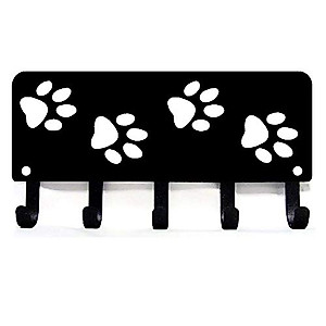 The Metal Peddler Walking Paws Key Rack Hanger & Dog Leash Organizer - Large 9 inch Wide - Made in USA Gifts for Dog Lovers