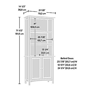 Sauder Union Plain Bookcase with Door/Book Shelf, Prairie Cherry Finish