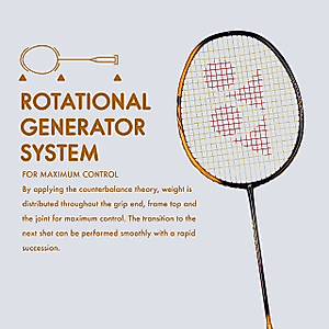 YONEX Smash Badminton Racquet (G4, 73 Grams, 28 lbs Tension) (Black Clear Orange)