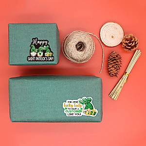 I’m One Lucky Lady Patrick's Day Sticker,Cute Small Business Envelopes Stickers for Handmade Goods/Bags Business Packages ,Patrick's Day Theme Small Shop Business Stickers for Envelopes Seals 180 Labels