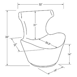 ZURI Wedge Modern Swivel Occasional Chair - White