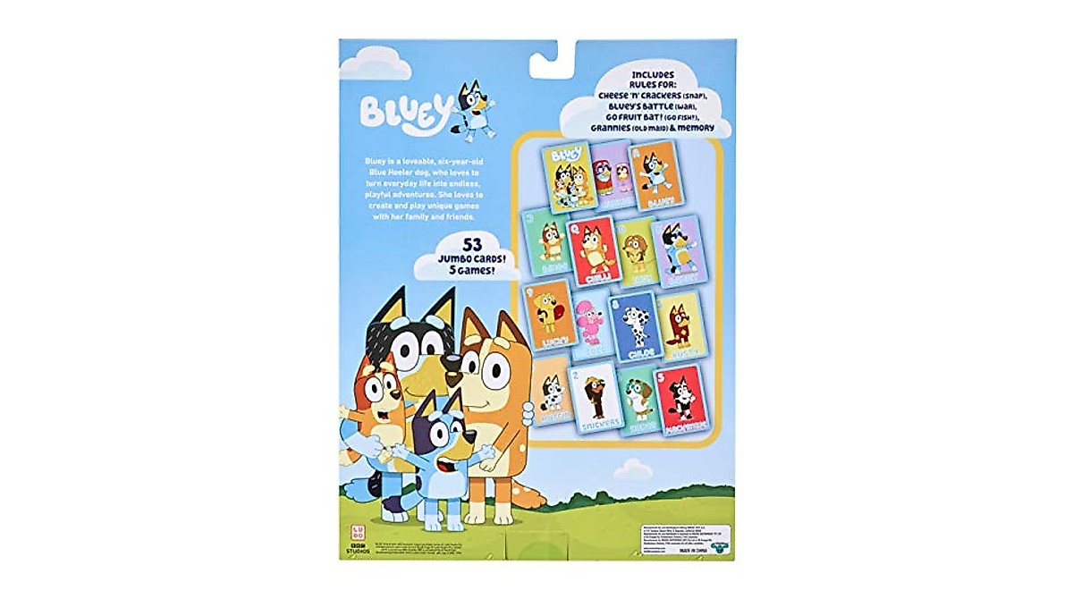 Bluey 5-in-1 Card Game Set with Jumbo Cards - Fun for Kids