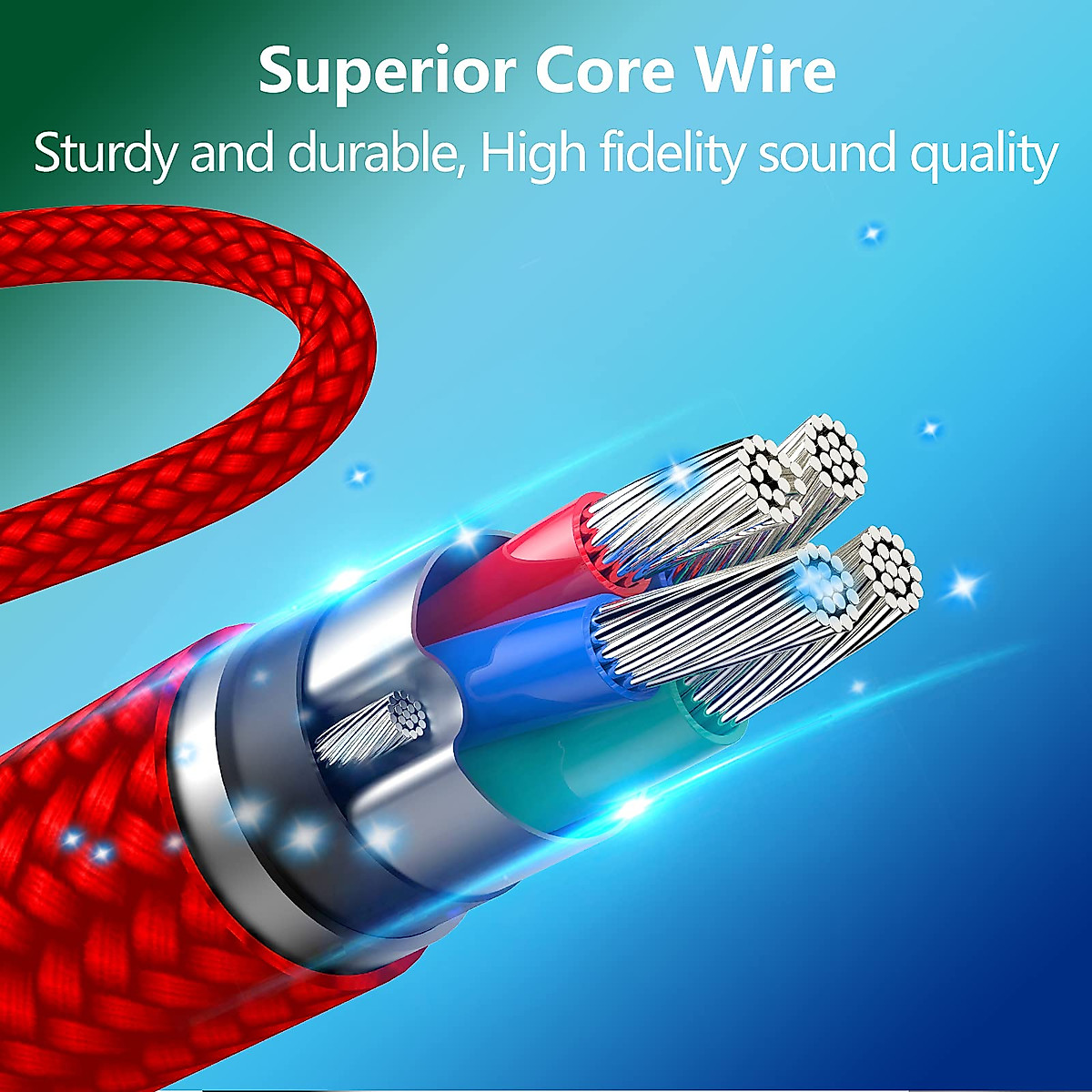 Tonmom Replacement for Arctis Headset Cord, Audio Cable for SteelSeries Arctis 7, Arctis 5, Arctis 3, Arctis Pro Wireless, Arctis Pro Gaming Headsets Cable, 6.5 Feet/2.0 M Nylon Braided Wire-Red