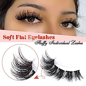 Mink Cluster Lashes Fluffy Individual Eyelashes Clusters False Lashes Curly Faux Mink Eyelashes DIY Individual Lash Extension at home by Eefofnn (8mm-16mm Mixed Length)