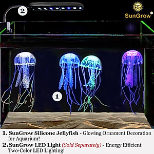 Jellyfish Aquarium Decorations, Silicone Fish Tank Ornaments, Colorful Decor Glows in Blacklight, Adds Beauty to Freshwater & Saltwater Tanks and Terrariums, 6pcs