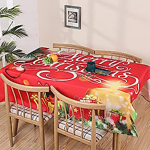 MLQL Christmas Tablecloth Waterproof Rectangular Home Coffee Table Table Cover Party Restaurant Decoration placemat A7 140x210cm